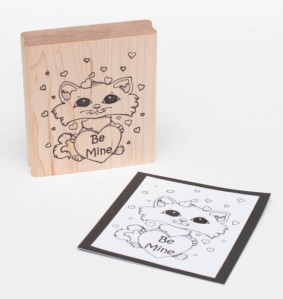 Valentines Day Cat Rubber Stamp, Luna Kitty Series – RubberHedgehog ...