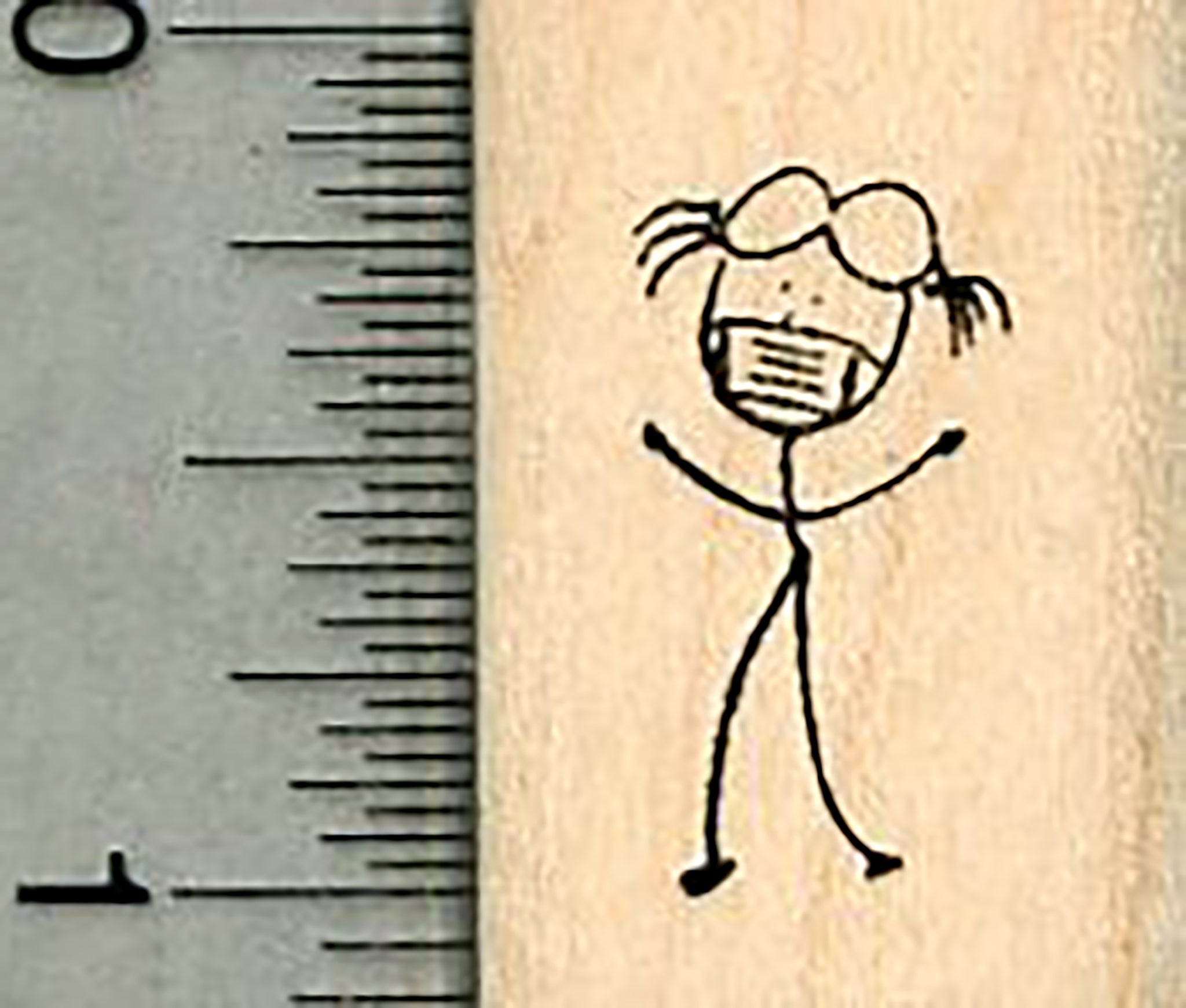Tiny Girl Rubber Stamp, Masked Stick Figure Family – RubberHedgehog ...