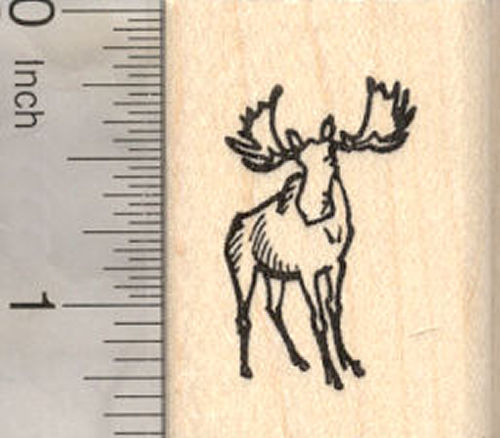 Tiny Moose Rubber Stamp, North American moose, Eurasian Elk ...