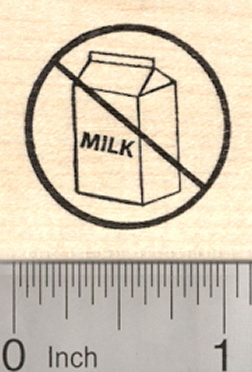 Dairy Free Rubber Stamp, Menu Symbol, Universal No Sign with Milk Cart ...