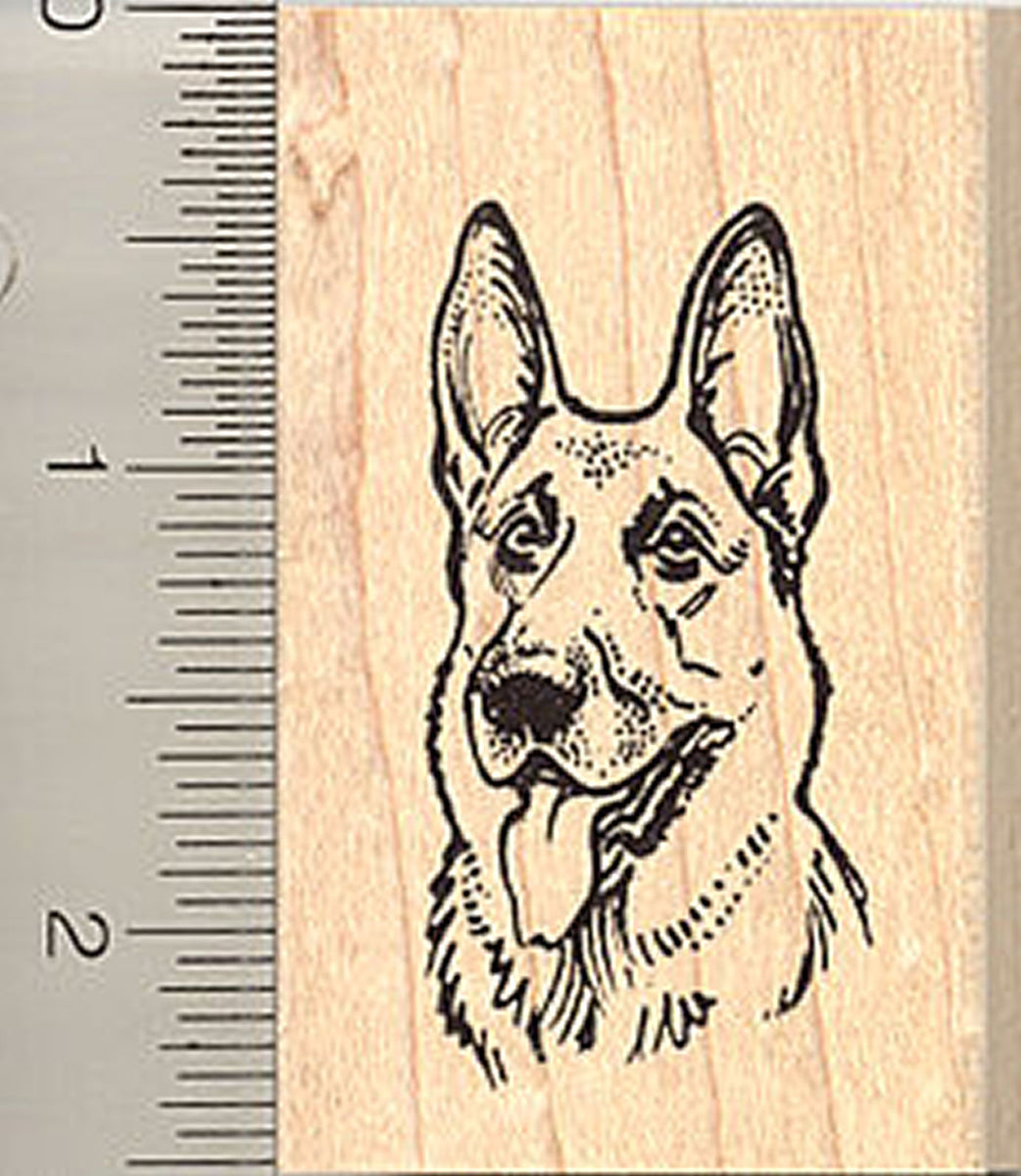 German Shepherd Portrait Rubber Stamp – RubberHedgehog Rubber Stamps