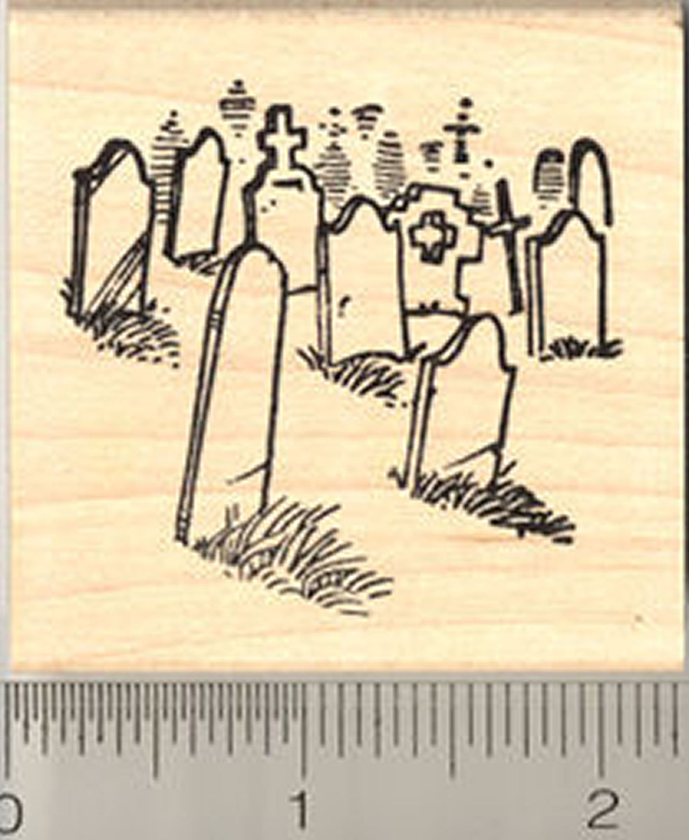 Cemetery Rubber Stamp – RubberHedgehog Rubber Stamps