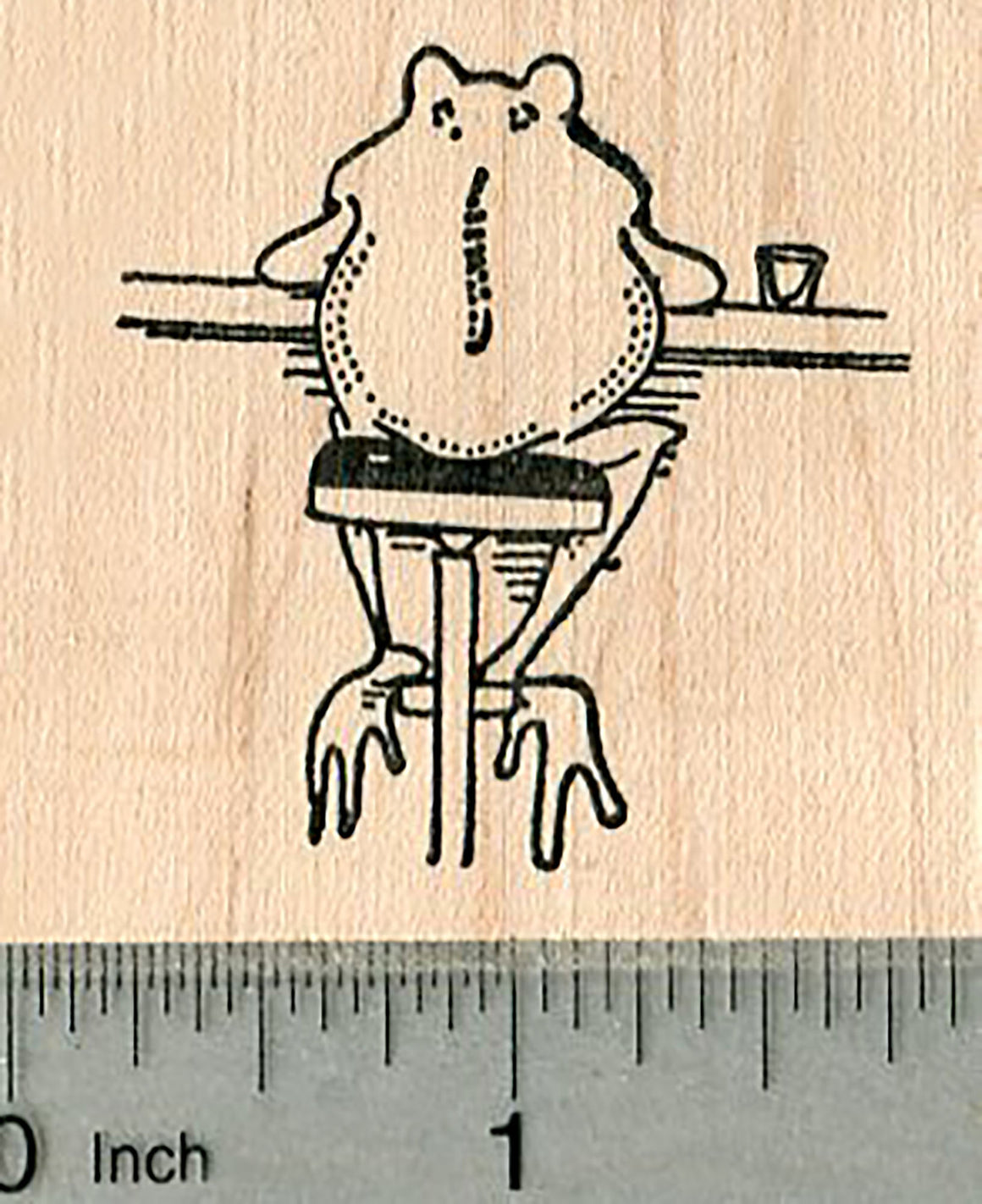 Frog at Tavern Rubber Stamp, on Bar Stool, Ale House Series ...