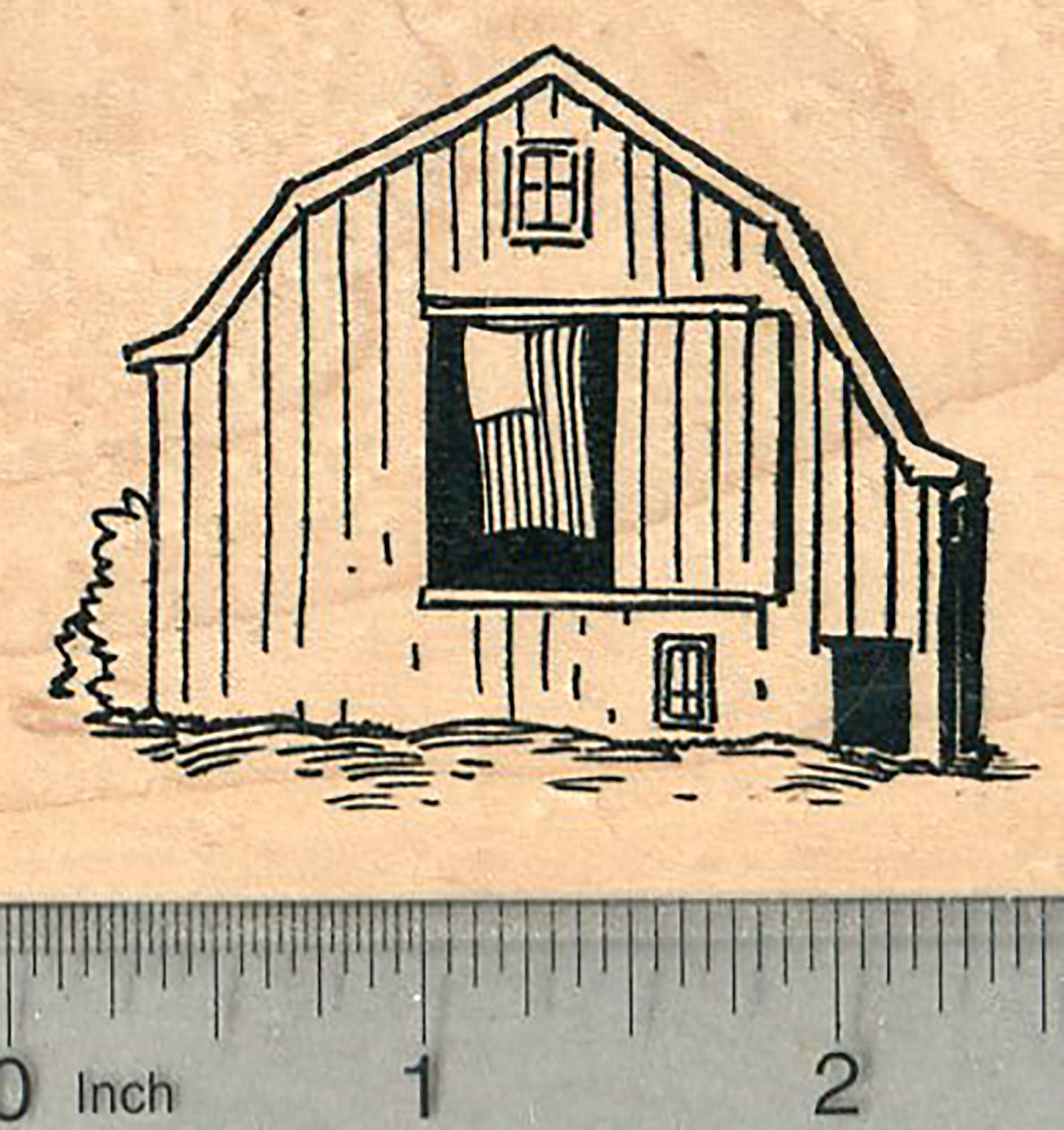Barn Rubber Stamp, with American Flag - Patriotic, Rural America ...