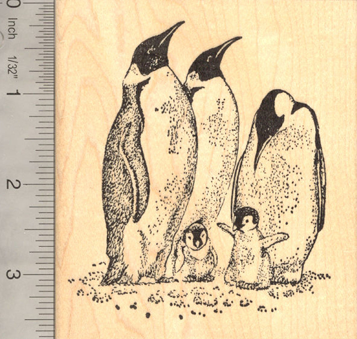 Emperor Penguins with Chicks Rubber Stamp – RubberHedgehog Rubber Stamps